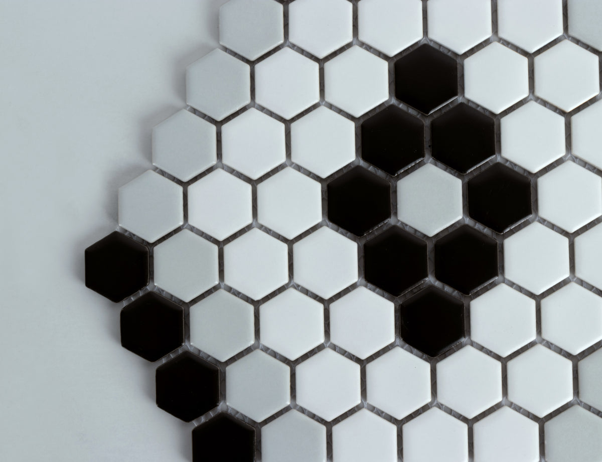 Perfection 1" Hexagon Diamond Pattern Porcelain Tile, Matte Finished F ...