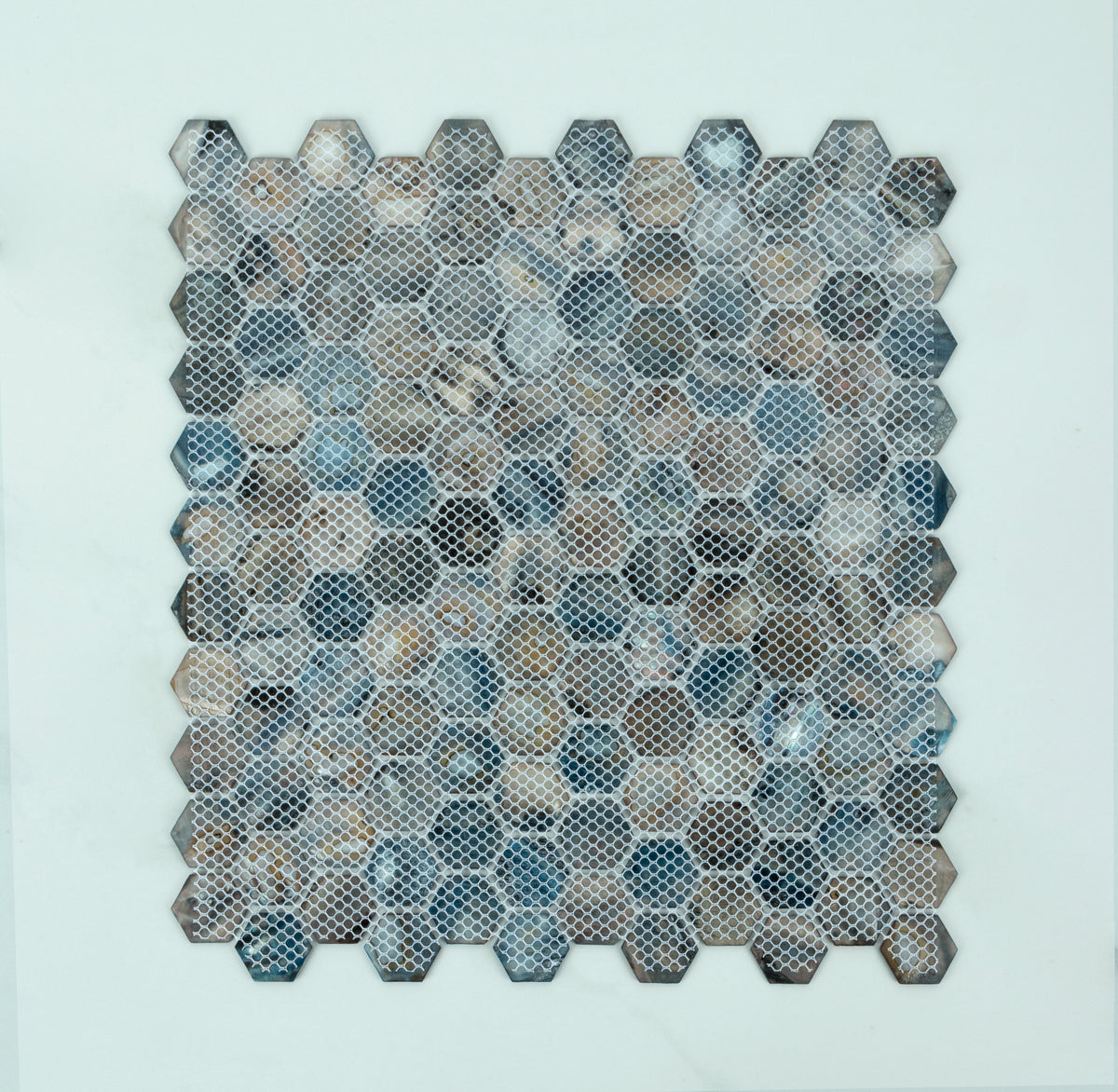 1" Hexagon Mother of Pearl Seashell Mosaic Sheet - 9.9 Sqft Per Carton ...