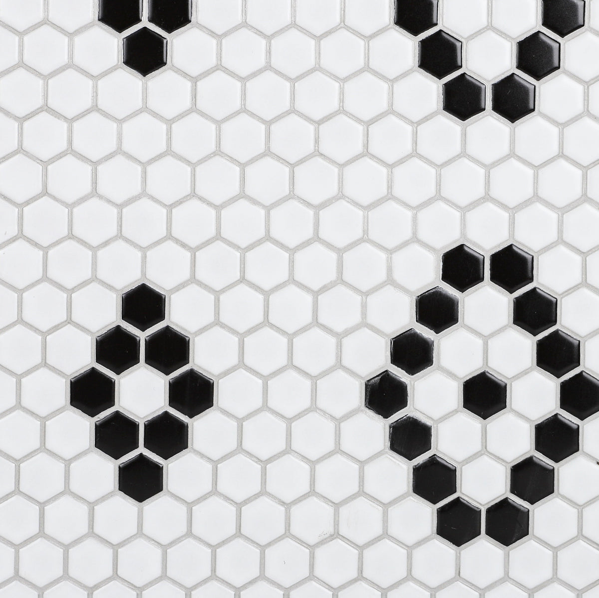 Retro 1" x 1" Hexagon Porcelain Tile in Hex Pattern, Matte Finished Fl ...