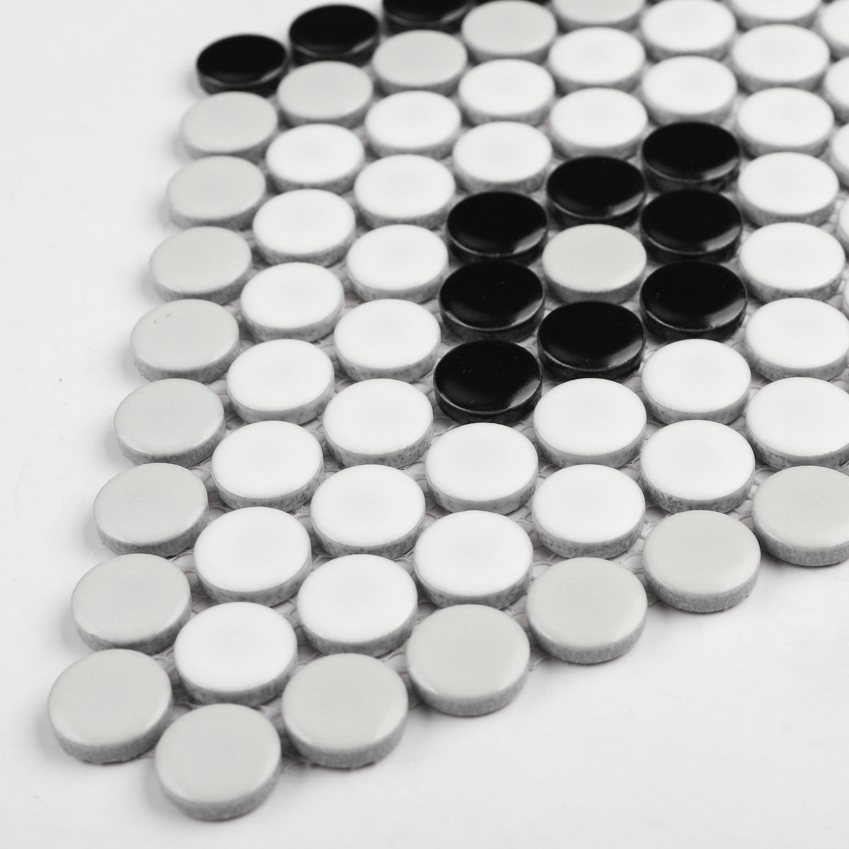 Perfection 1" Penny Round Diamond Porcelain Tile, Matte Finished Floor ...