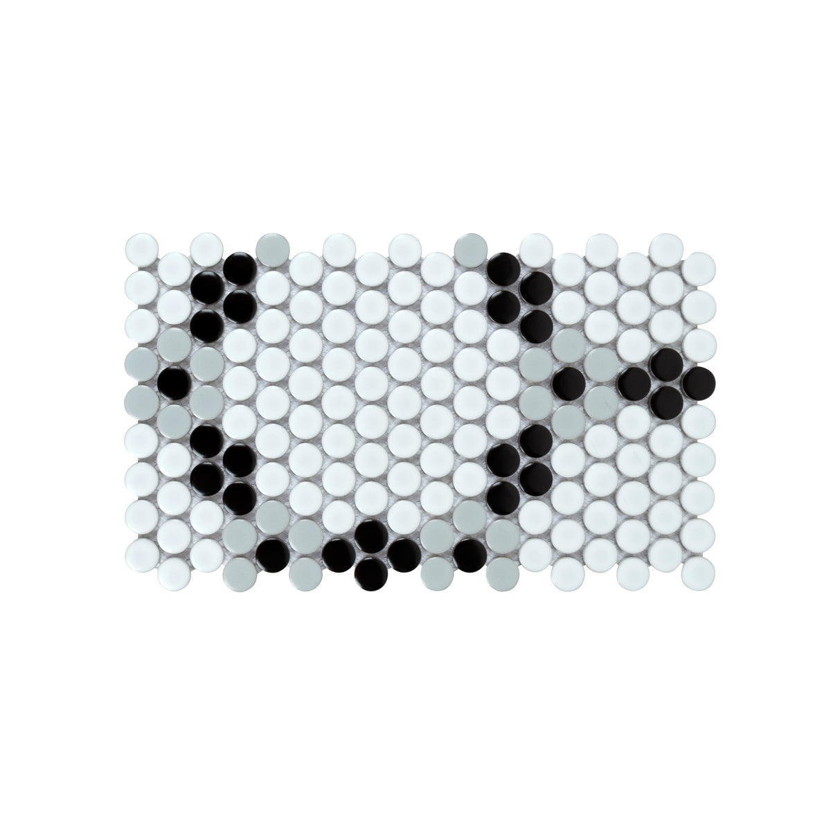Perfection 1" Penny Round Flower Pattern Porcelain Tile, Matte Finishe ...