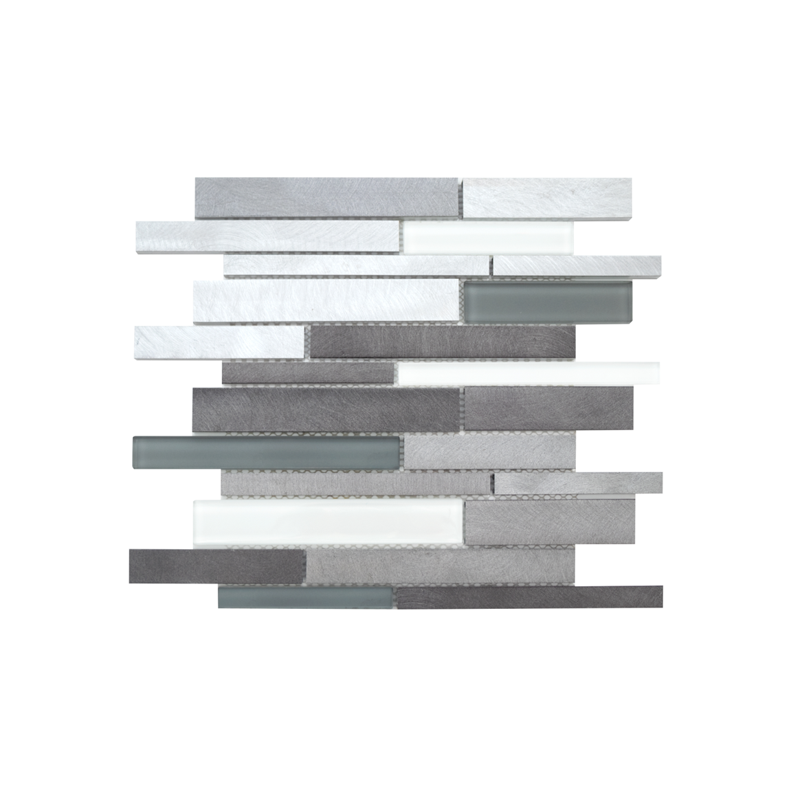 Twilight Interlocking Mixed Aluminum and Glass Mosaic Tile, Backsplash ...