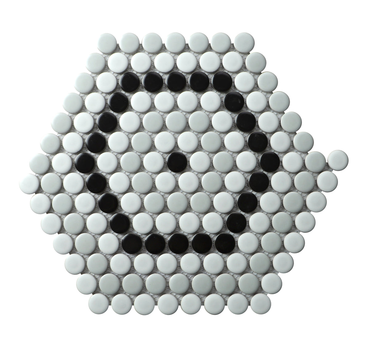 Perfection 1" Penny Round Hexagon Pattern Porcelain Tile, Matte Finish ...