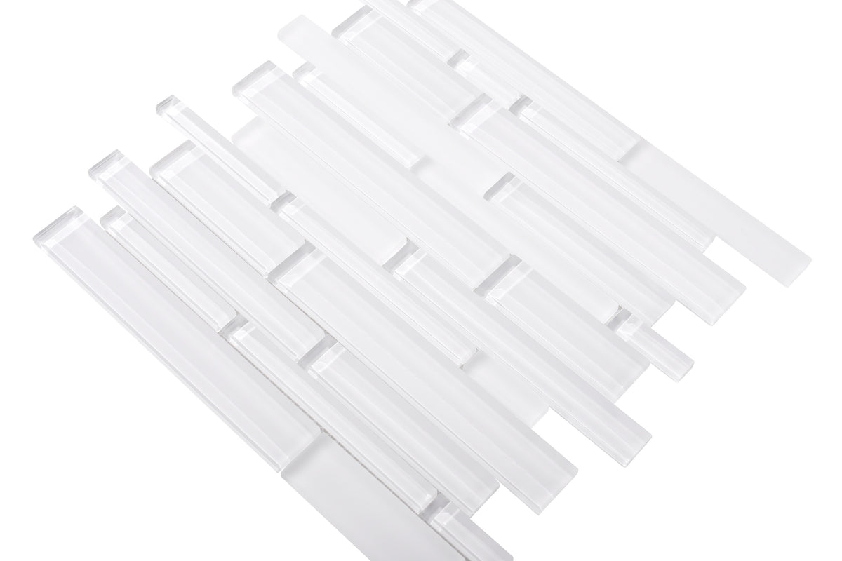 Interlocking Glass Mosaic Tile, Backsplash for Kitchen and Bathroom ...