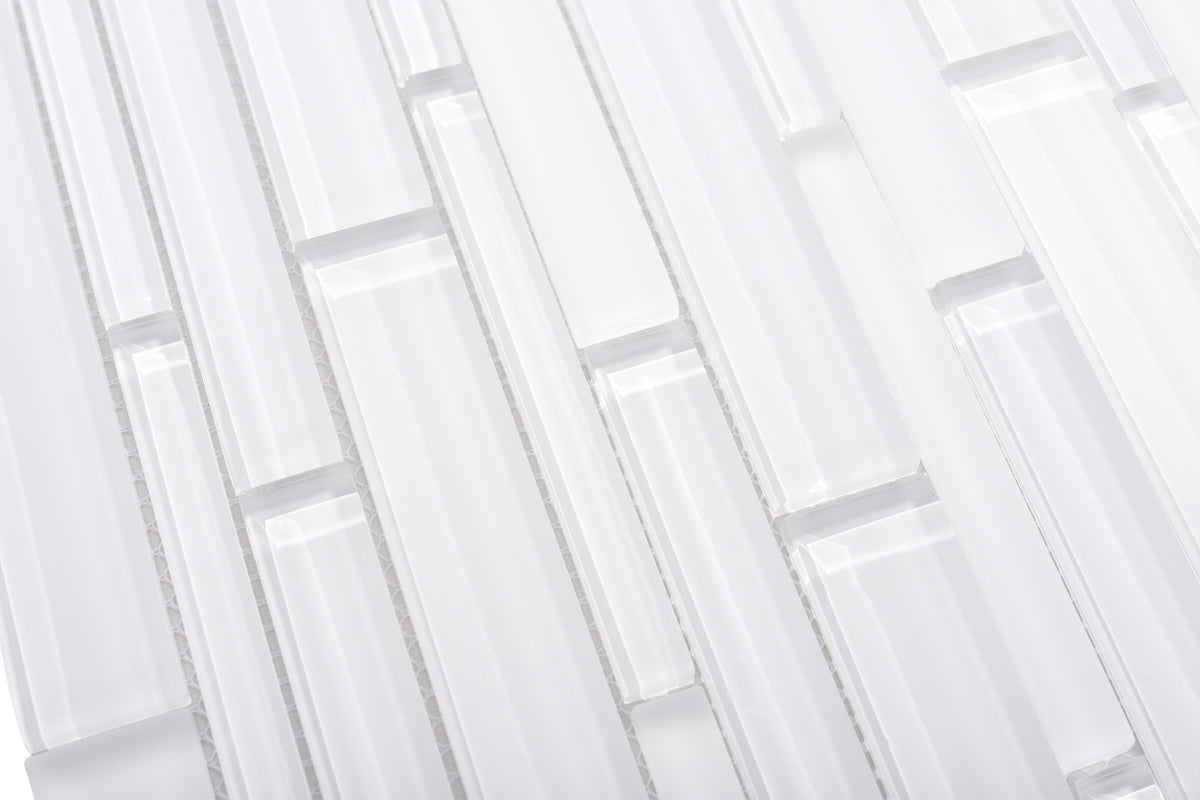 Interlocking Glass Mosaic Tile, Backsplash for Kitchen and Bathroom ...